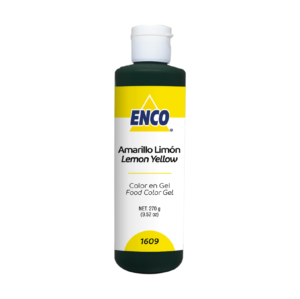 COLOR AMARILLO LIMÓN EN GEL 1609 (250G) – ENCO Menudeo