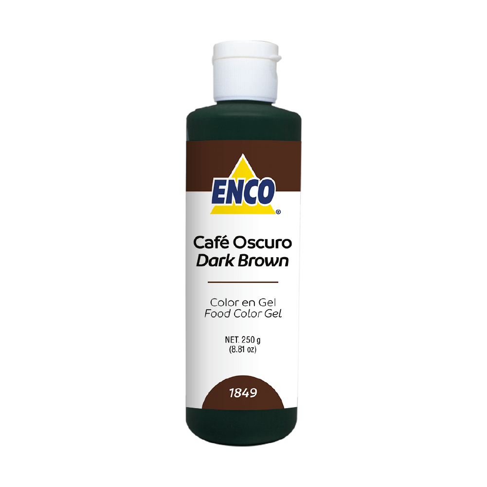 COLOR CAFÉ OSCURO EN GEL 1849 (250G) – ENCO Menudeo