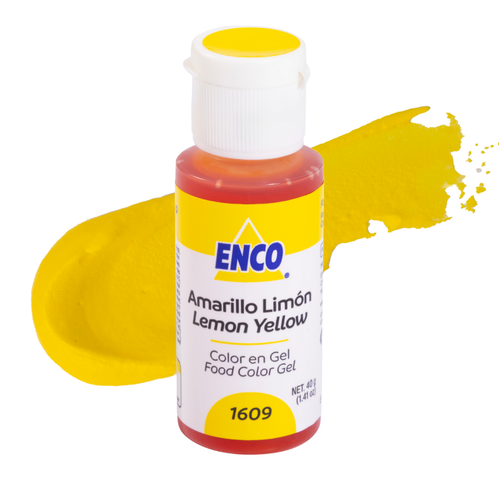 COLOR AMARILLO LIMON EN GEL 1609 (40G) – ENCO Menudeo