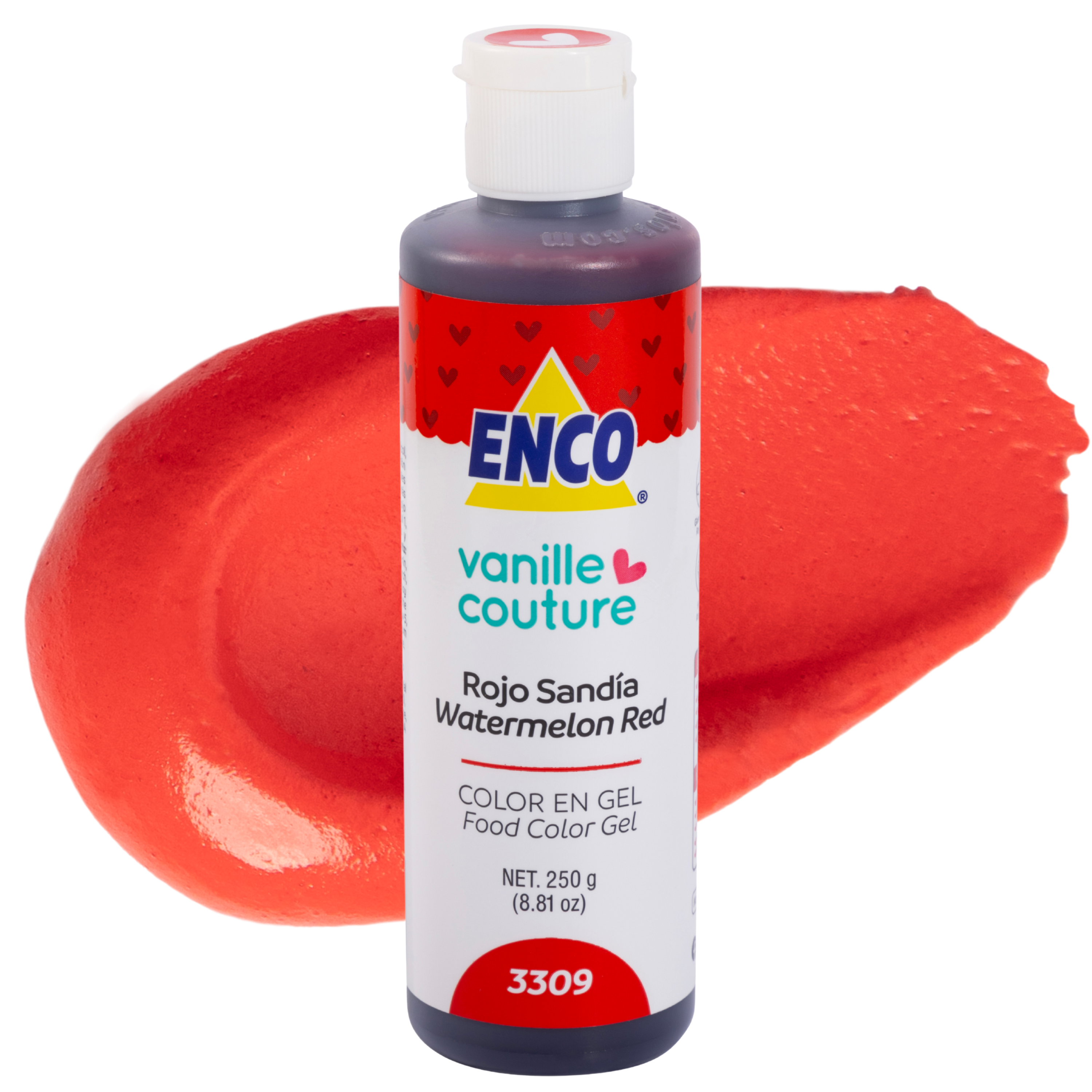 COLOR ROJO SANDIA EN GEL 3309 (250G) – ENCO Menudeo